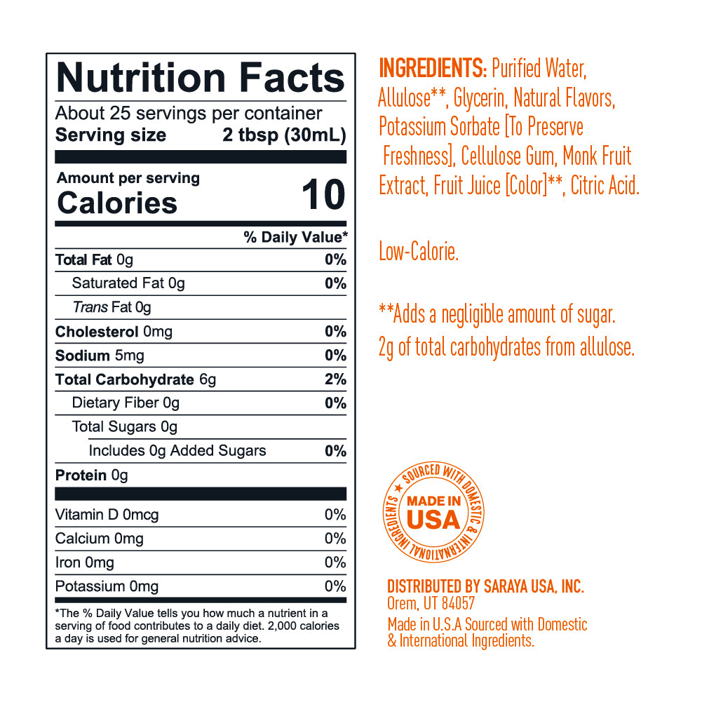 Simple Flavoring Syrup Mango – Copyright Saraya USA, Inc. DBA Lakanto