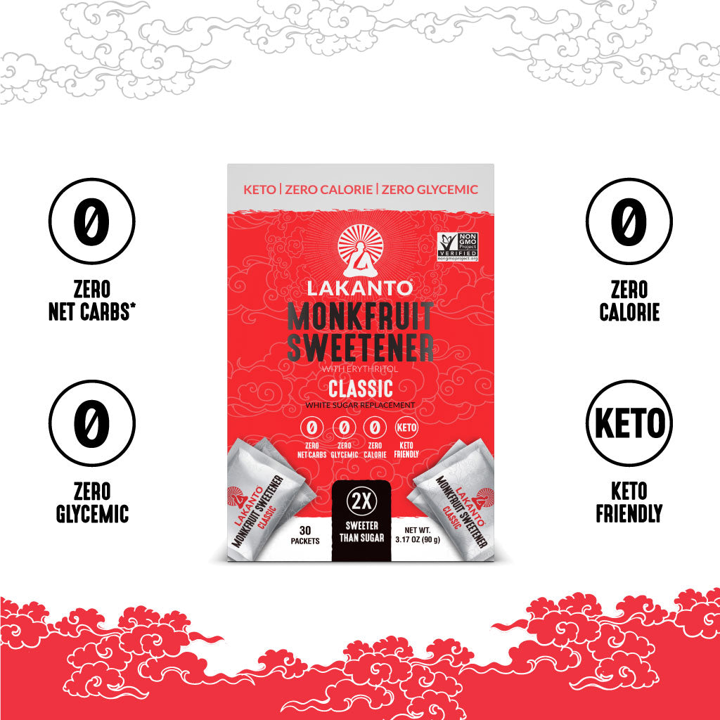 Classic Monkfruit Sweetener 2:1 Packets | Lakanto