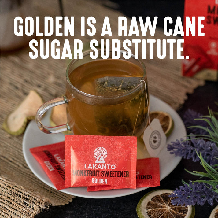 Golden Monk Fruit Sweetener 2:1 Packets | Lakanto